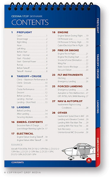 Cessna 172P Qref Aviation Checklist Book