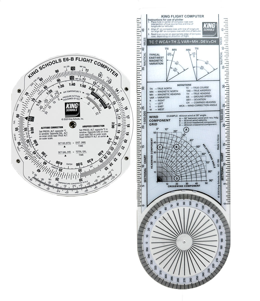 King Schools E6-B Flight Computer + Plotter Combo