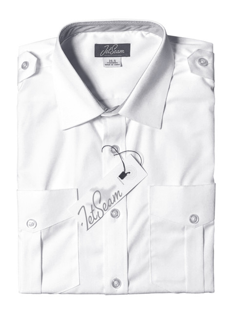 White Professional Short-Sleeve Airline Pilot Shirt | MG Pilot Shop
