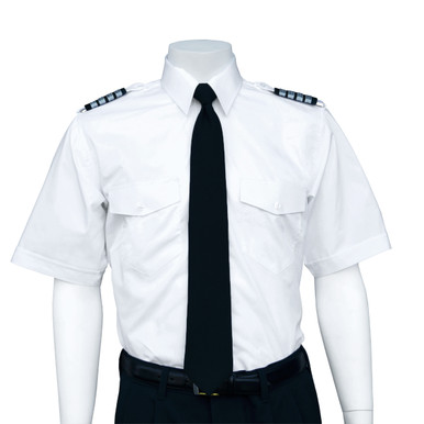 White Professional Short-Sleeve Airline Pilot Shirt | MG Pilot Shop