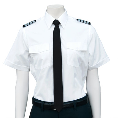 White Professional Short-Sleeve Airline Pilot Shirt | MG Pilot Shop