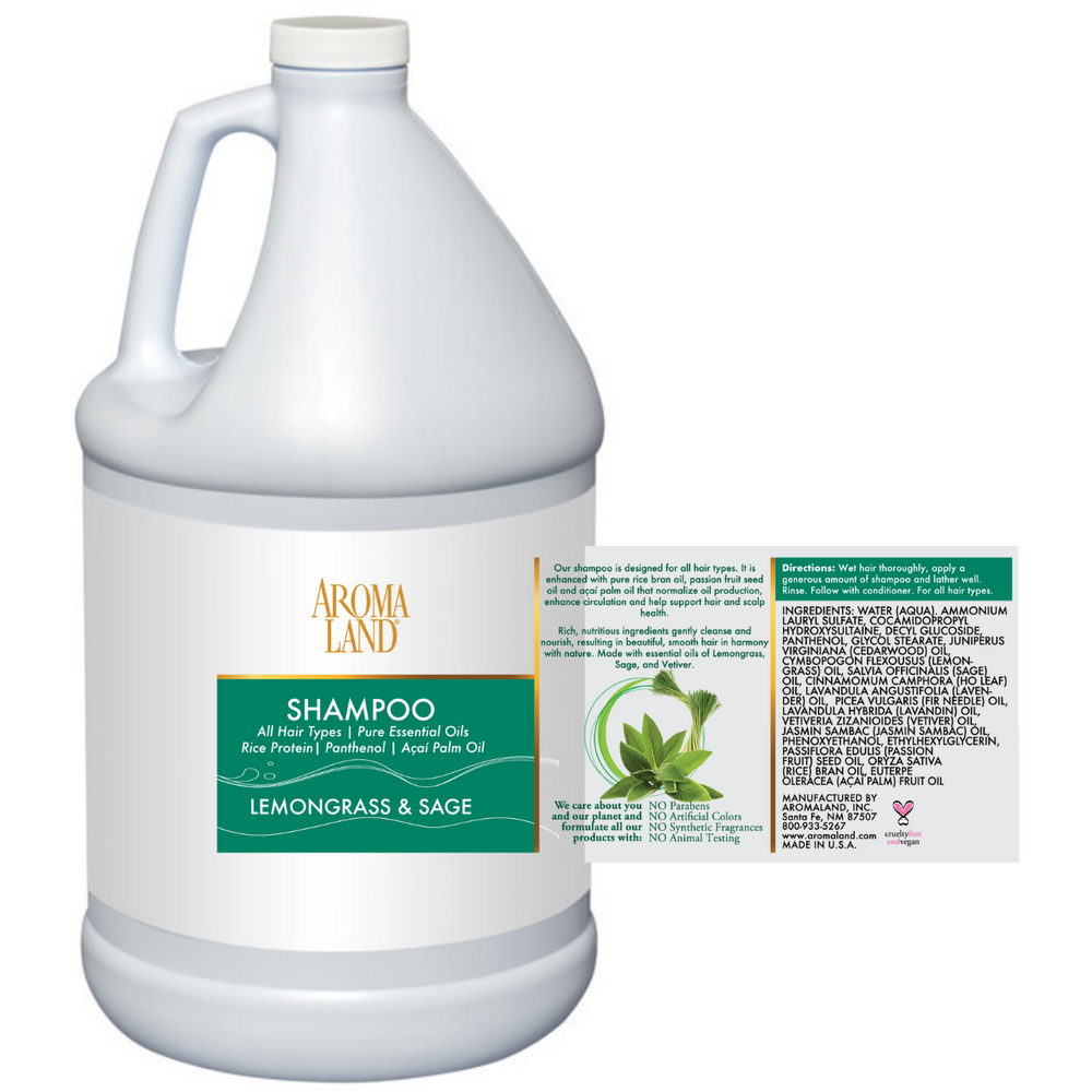 Natural Lemongrass and Sage Bulk Shampoo - BulkSkinCare