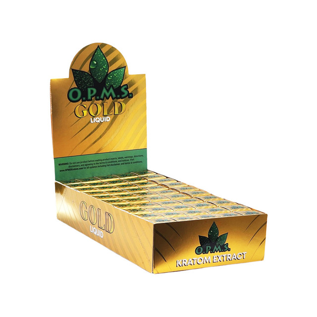 OPMS Gold Liquid Kratom Extract Shot Display Of 50 (8.8ML)