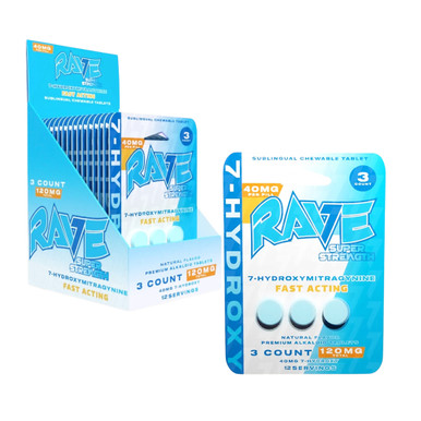 Rave Kratom Super Strength 7 Hydroxy Premium Alkaloids 3CT Chewable ...