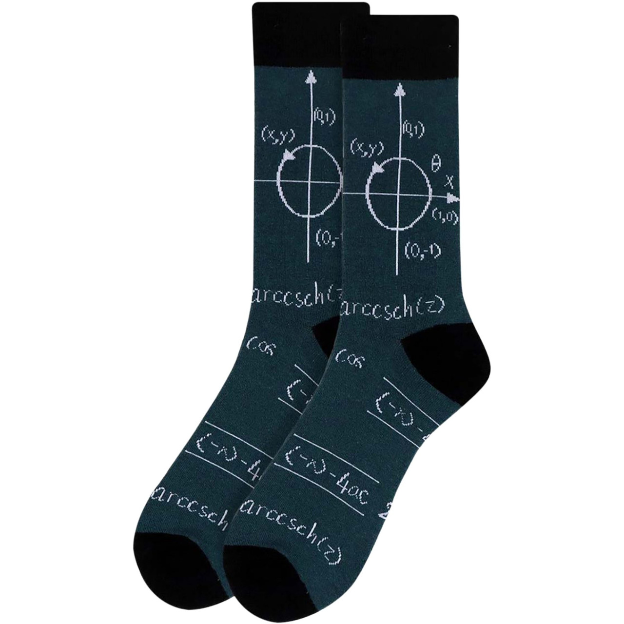 Men's Chalkboard Style Math Formula Novelty Socks - Navy