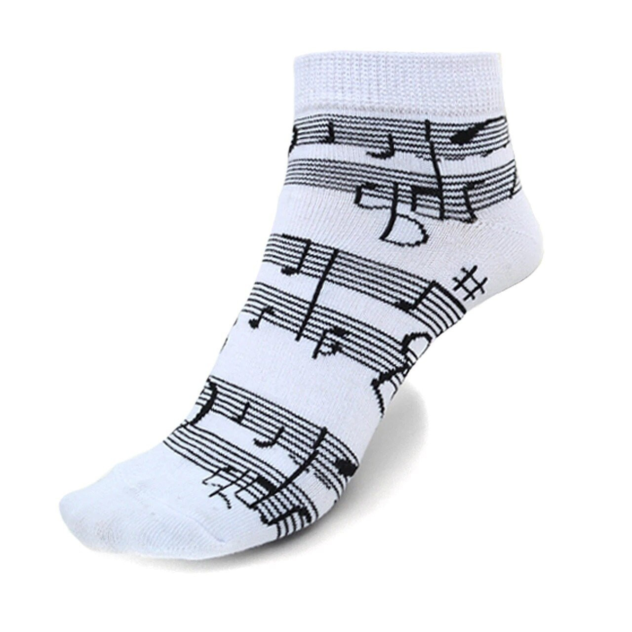 6 Pairs of Women's Tickle the Ivories Ankle Socks - Black/White