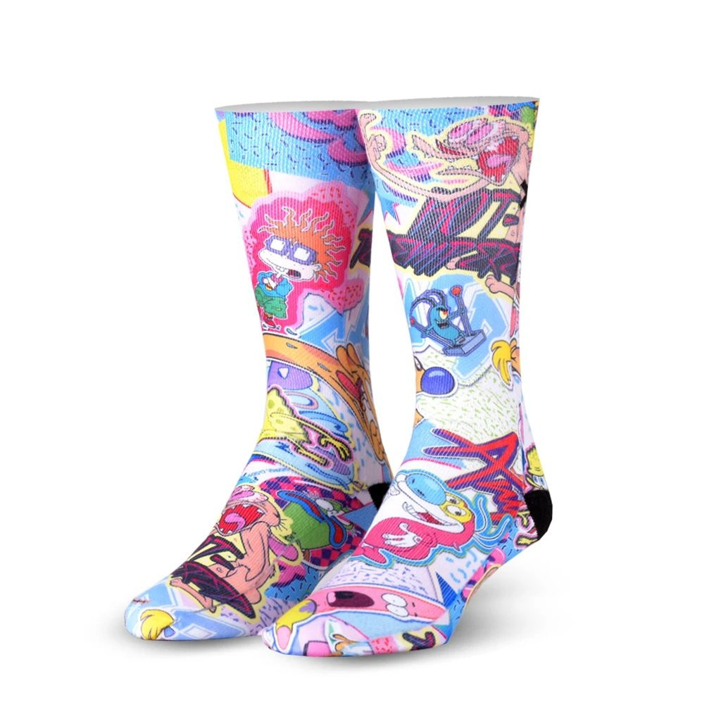 Men's Nickelodeon Nick Stickers Crew Novelty Socks