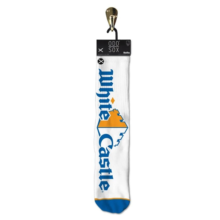 Men's White Castle Big Logo Crew Novelty Socks