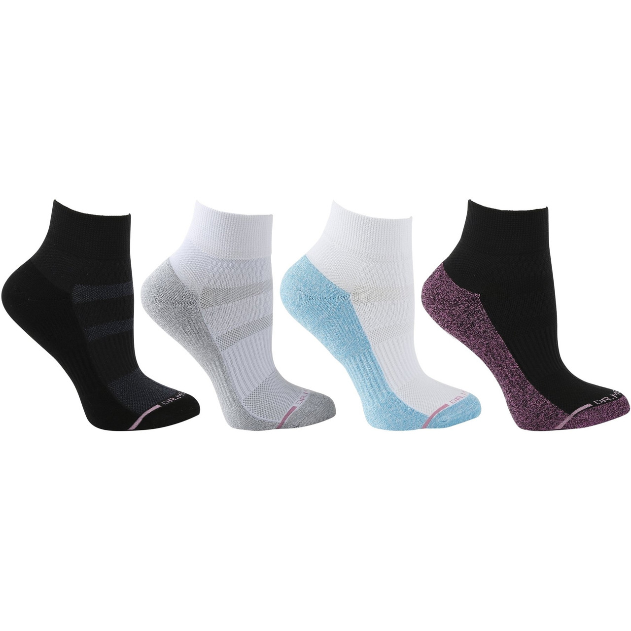 2 pack Solid Colored Half Cushion Compression Quarter Socks - Chevy Marl