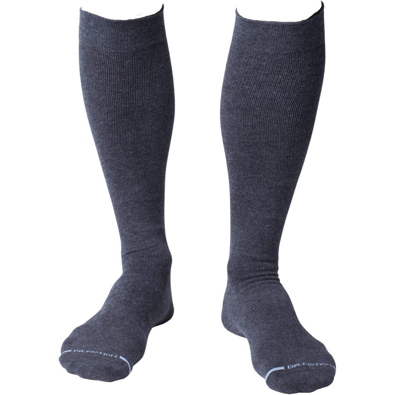 Solid Colored Knee-High Compression Socks - Grey Heather - Absolute Socks
