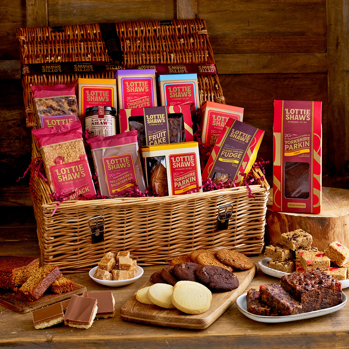 Large Basket Hamper Of Baked Goods | Lottie Shaw's
