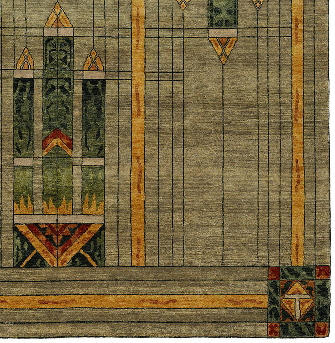 Stained Glass Green Rug PC-50A