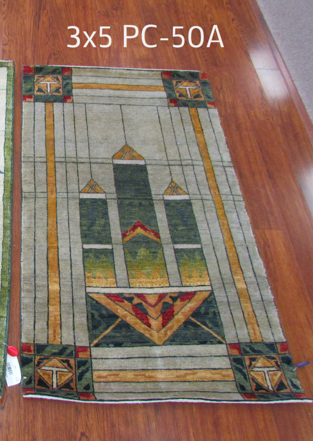 Stained Glass Green Rug PC-50A