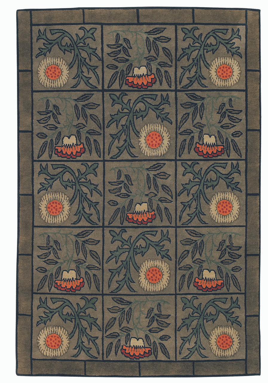 Craftsman Thistle Sage Hand Knotted Rug