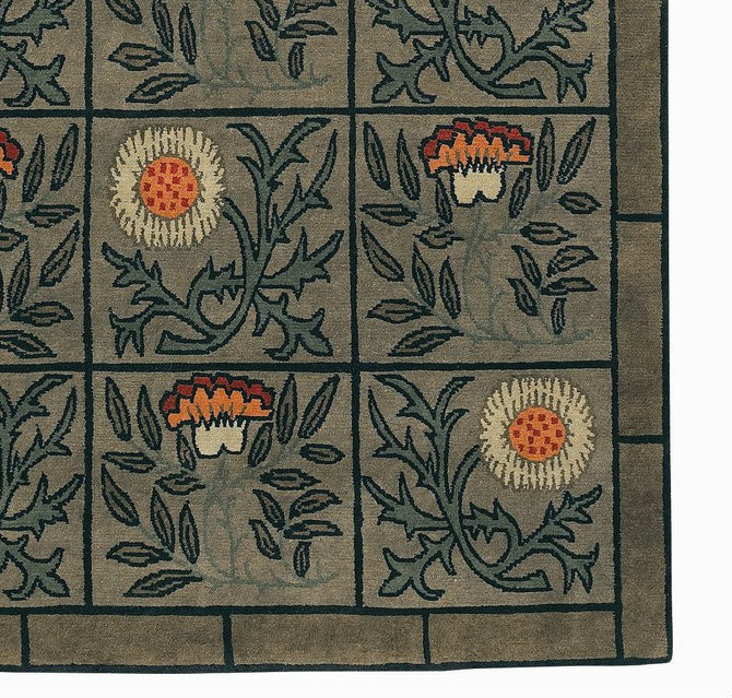 Craftsman Thistle Sage Hand Knotted Rug