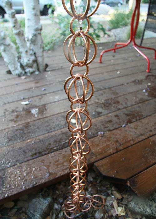 Triple Loops Copper Link Rain Chain - The Mission Motif