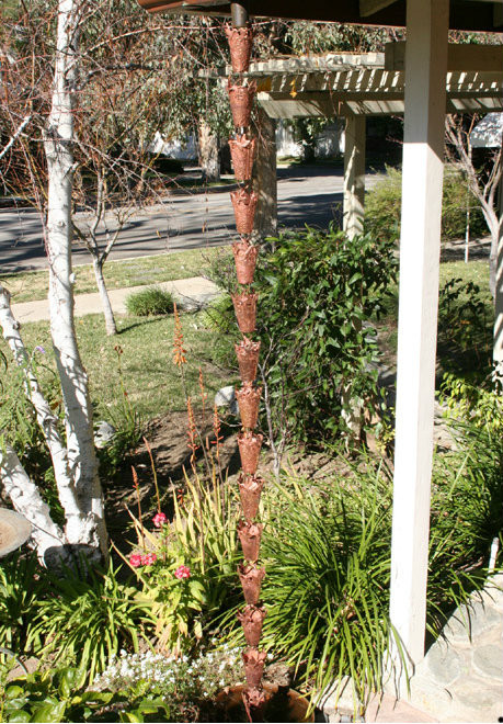 Hummingbird Copper Rain Chain - The Mission Motif