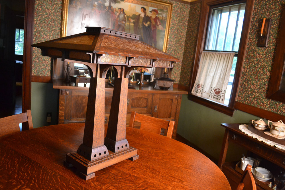 Prairie Craftsman Double Pedestal Table Lamp