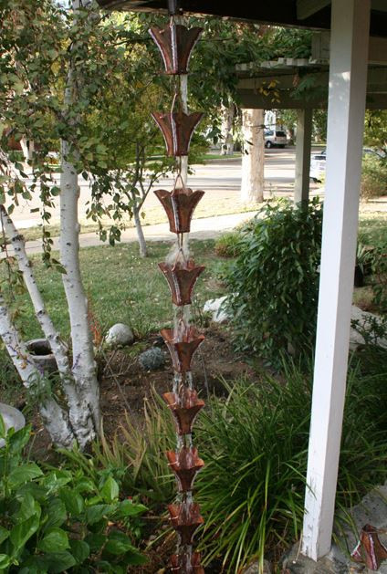 Large Square Cups copper rain chain #3121-L