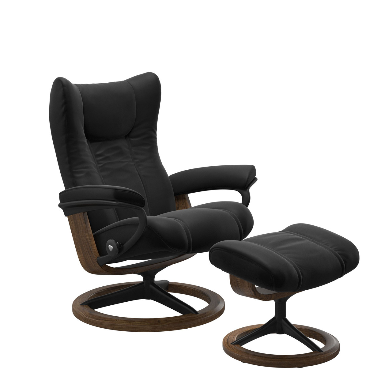 Stressless Wing Signature Base Chair and Ottoman