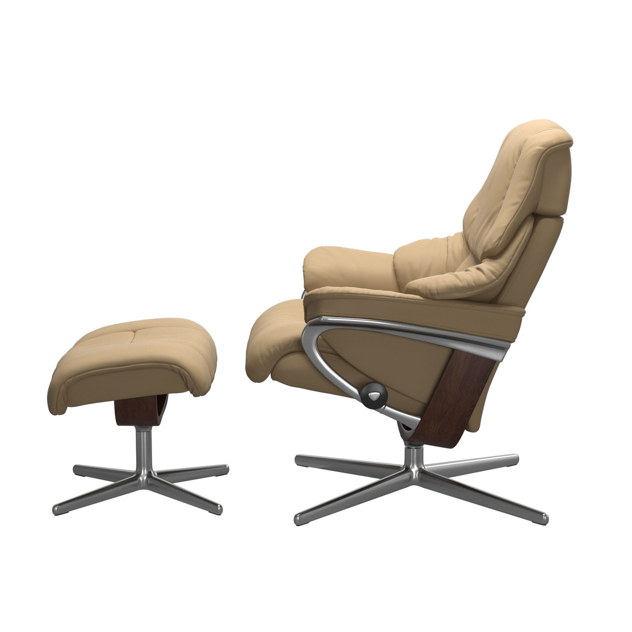 Shop our Stressless Reno Cross Base Chair and Ottoman