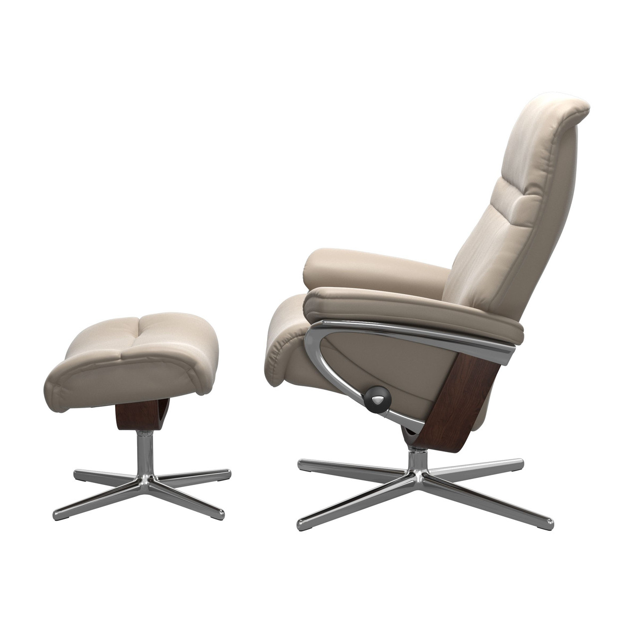 Shop our Stressless Sunrise Cross Base Chair and Ottoman