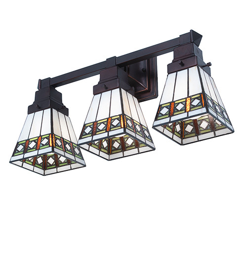 20"W Diamond Band Mission 3 LT Vanity Light