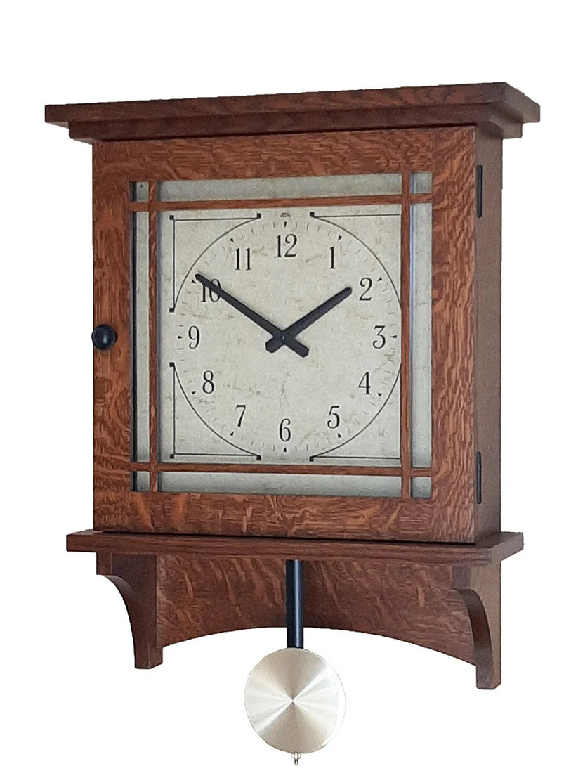 Burlington Wall Clock #230 -Quartersawn White Oak with Michael's Stain