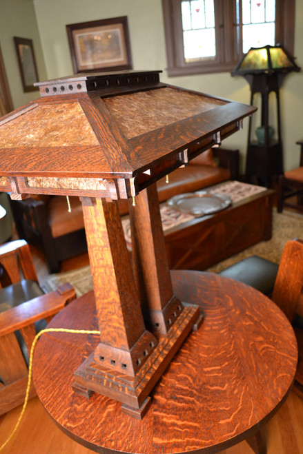 Prairie Craftsman Double Pedestal Table Lamp