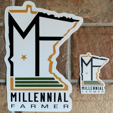Millennial Farmer Logo Sticker - Farm Focused