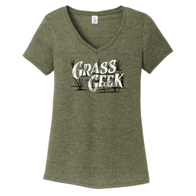 Women's Grass Geek V-Neck Tee - Farm Focused