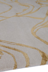 Flow Bronze Gold/Bronze/Grey Abstract Wool & Silk rug by The Rug Company