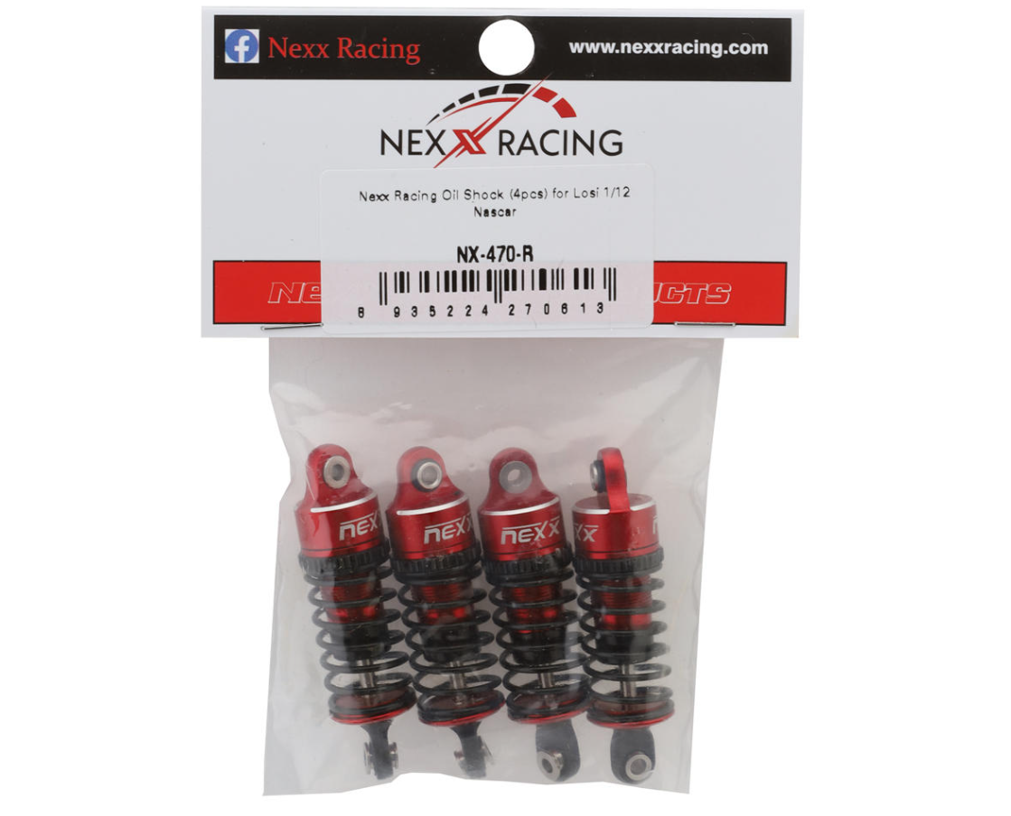 NEXX Racing Losi® NASCAR® Aluminum Oil-Filled Threaded Shocks Red (NX ...