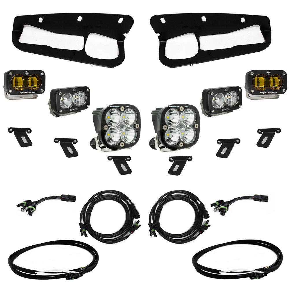 Baja Designs 21-23 Ford Bronco Steel Bumper S2 Sae Pro Fog Pocket Light ...