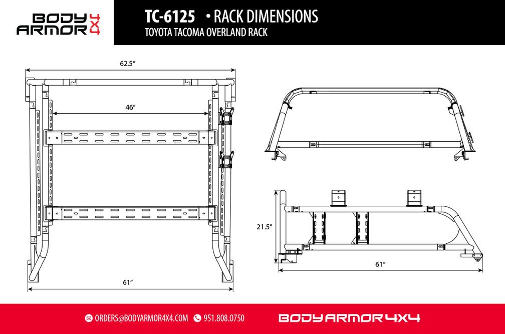 Body Armor 4X4 05-23 Toyota Tacoma Overland Bed Rack