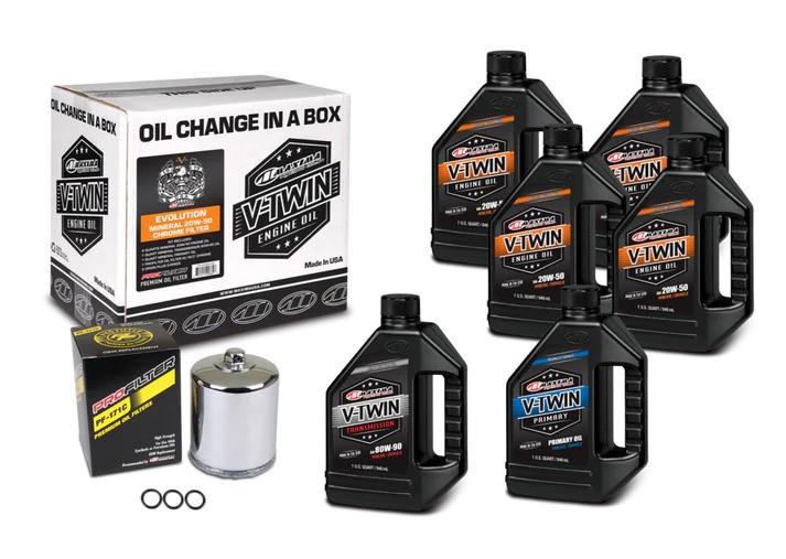 Maxima Racing Oils Evolution Mineral 20W-50 Oil Change Kit - Chrome Filter