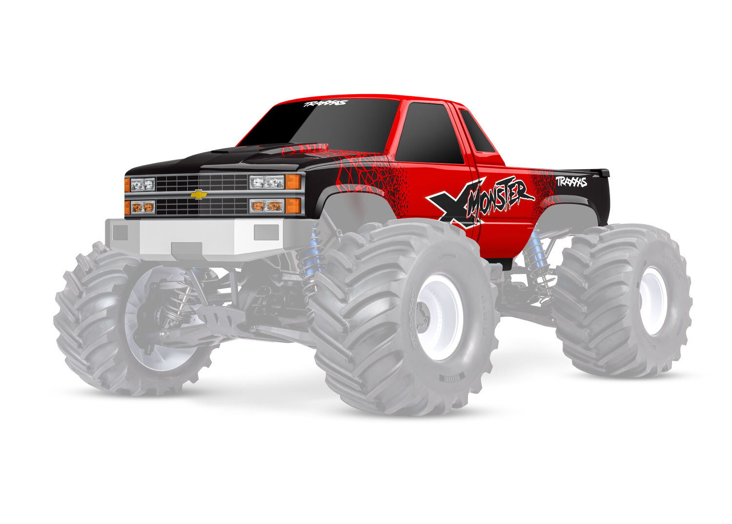 Traxxas Red X-Monster Chevrolet GMT400 CK Truck Body (7697-RED ...