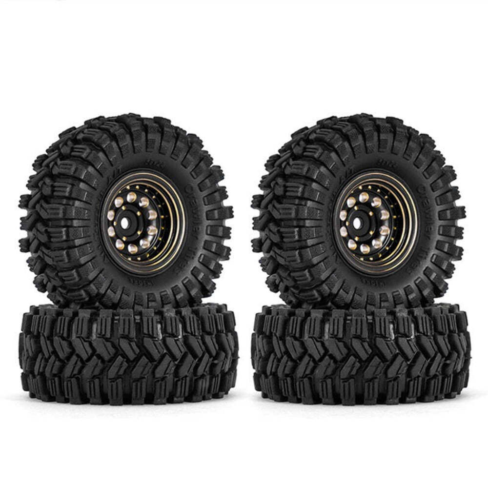 INJORA 1.0" 58*24mm -2.65mm Offset Brass Beadlock Wheel Set 1/24 1/18 ...