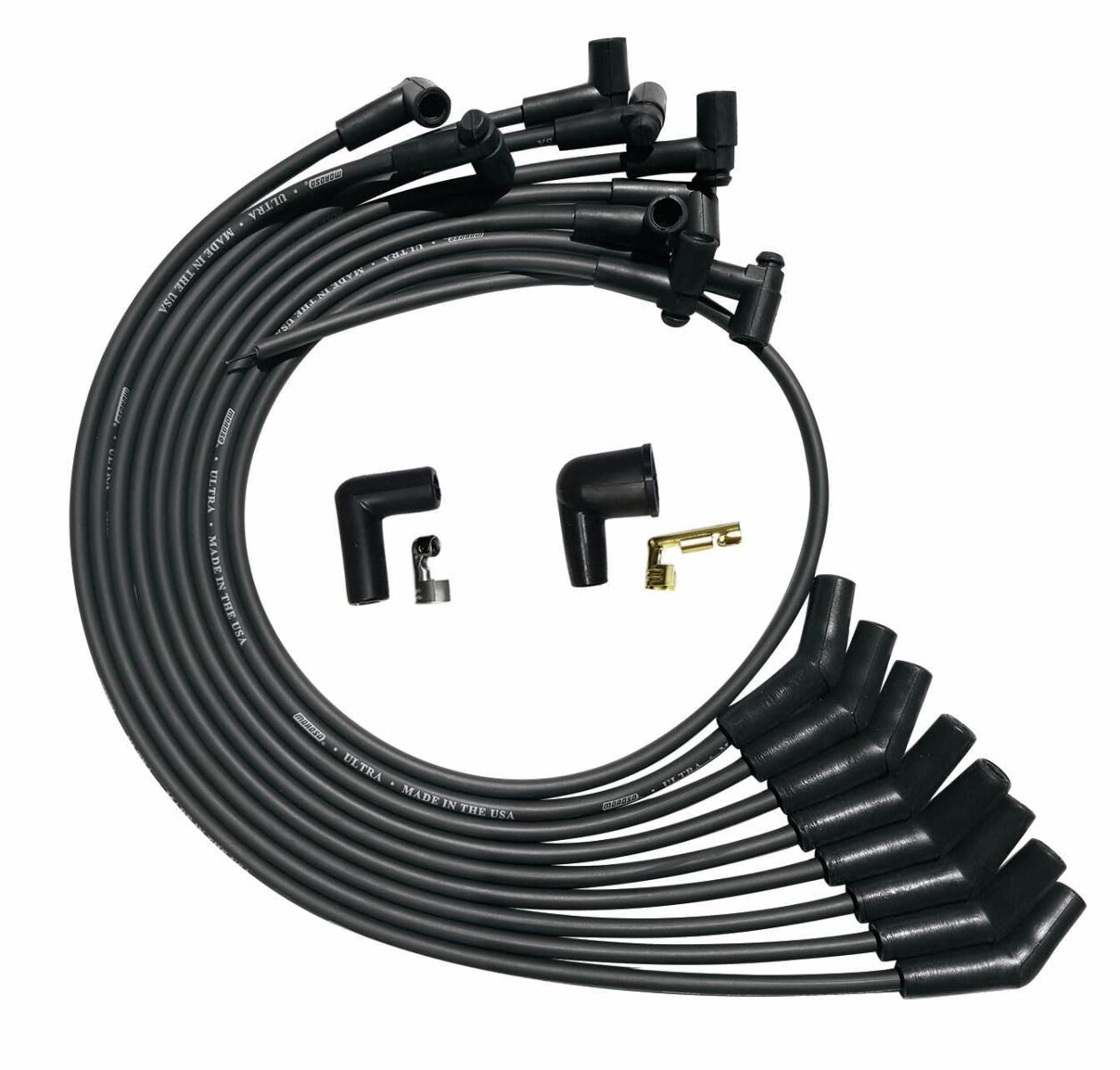 Moroso 51070 Wire Set for SB Ford 135 Deg Plug Boots Unsleeved Ultra ...