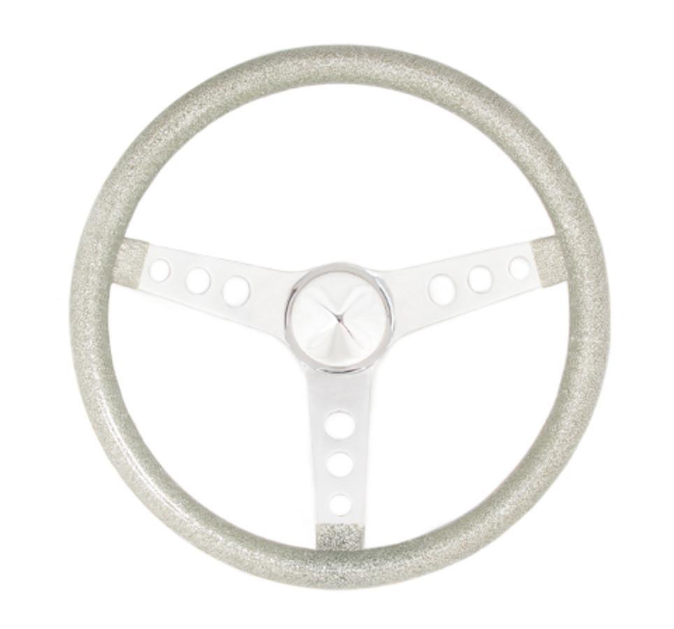 Grant Silver Metal Flake Grip Silver Spoke 15" Steering Wheel