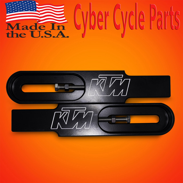 KTM 690 Enduro Swingarm Extensions - Black Finish - Engraved