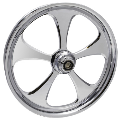 FTD Customs Chrome 23" Fat Front Motorcycle Wheel - 5 Blade