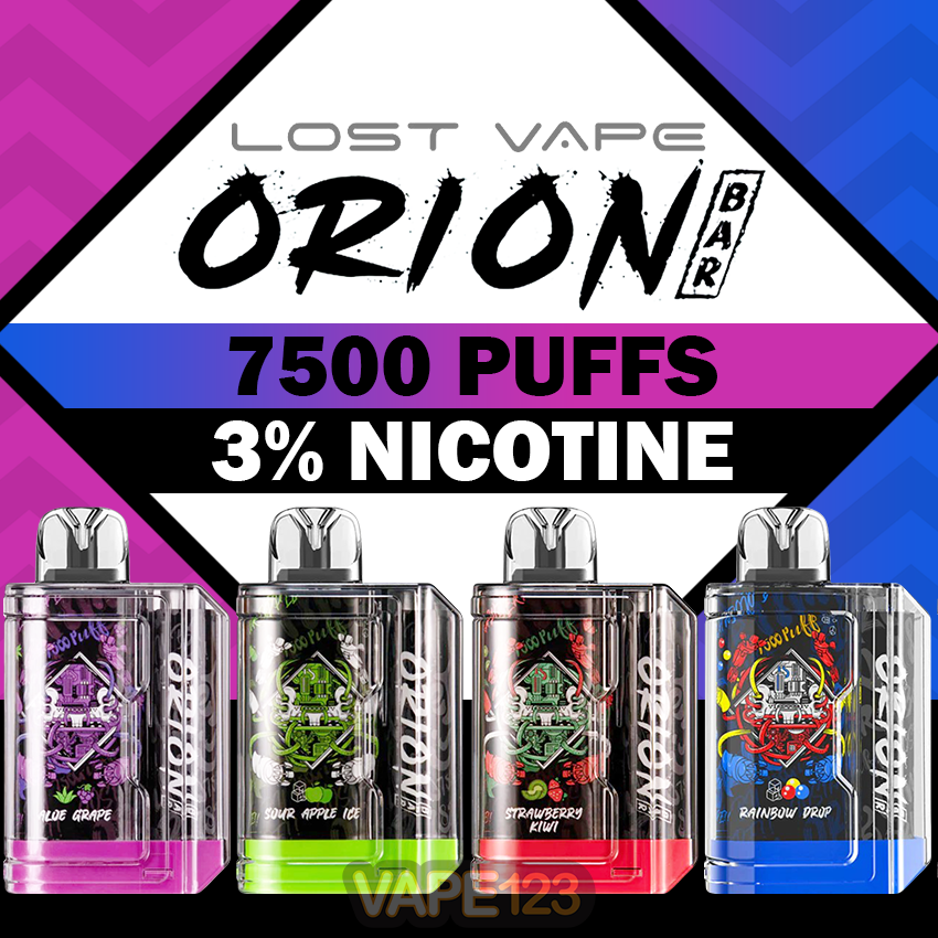 LOST VAPE ORION BAR 3% NIC RECHARGEABLE DISPOSABLE – 7500 PUFFS | 123VAPE