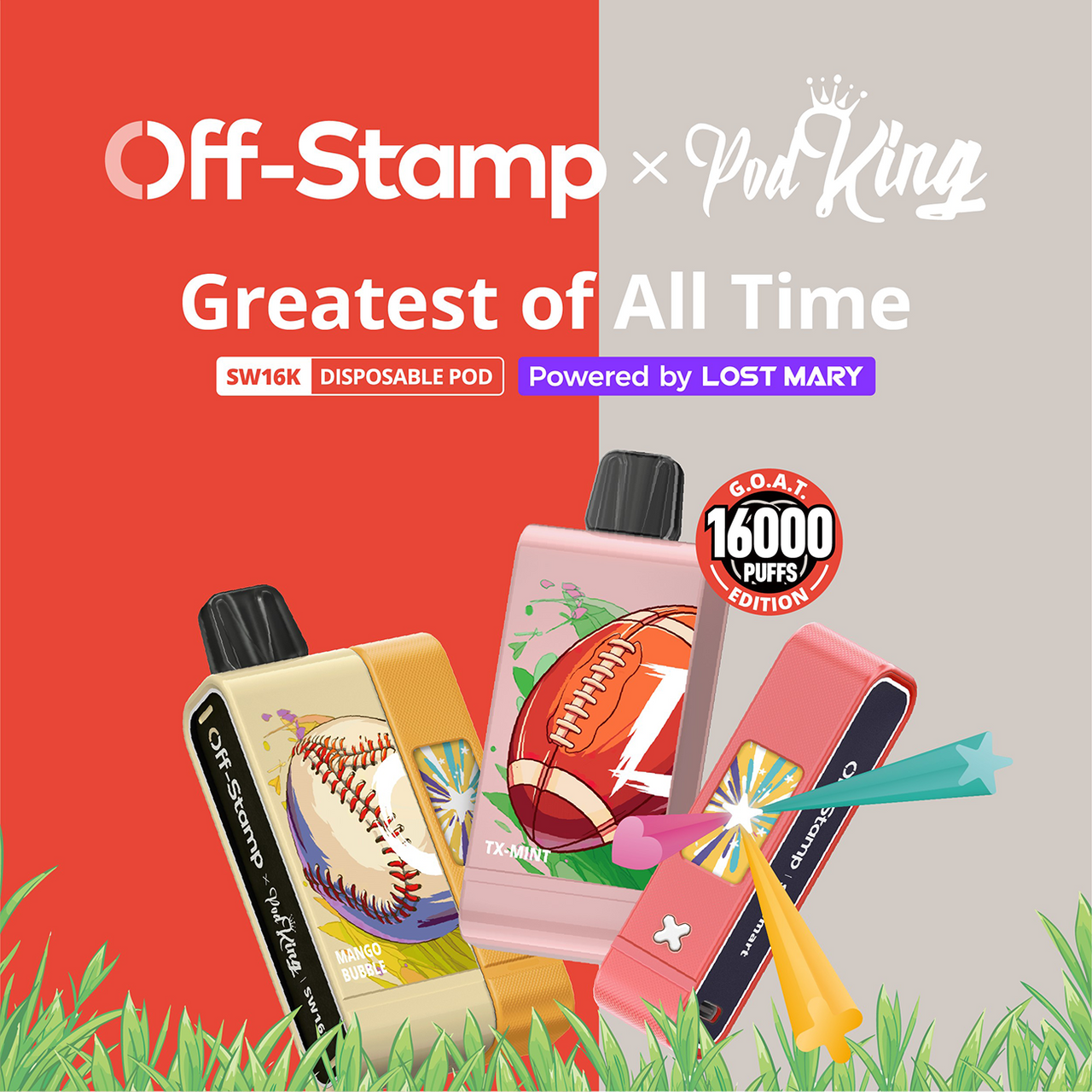 OFF-STAMP X POD KING 16,000 PUFFS DISPOSABLE VAPE | 123Vape