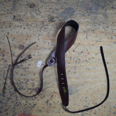 2.5" leather, suede backed and stitched banjo cradle with lacing ...