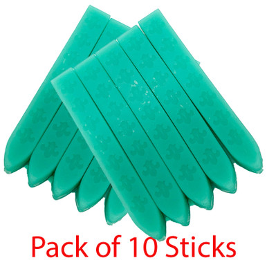 10 X Sticks of TRANSLUCENT GREEN wax | Seals4You