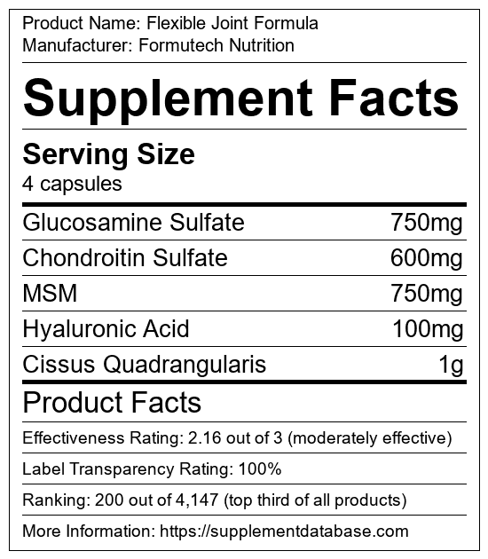 FORMUTECH NUTRITION FLEXIBLE JOINT FORMULA, 240 CAPSULES - HD ...