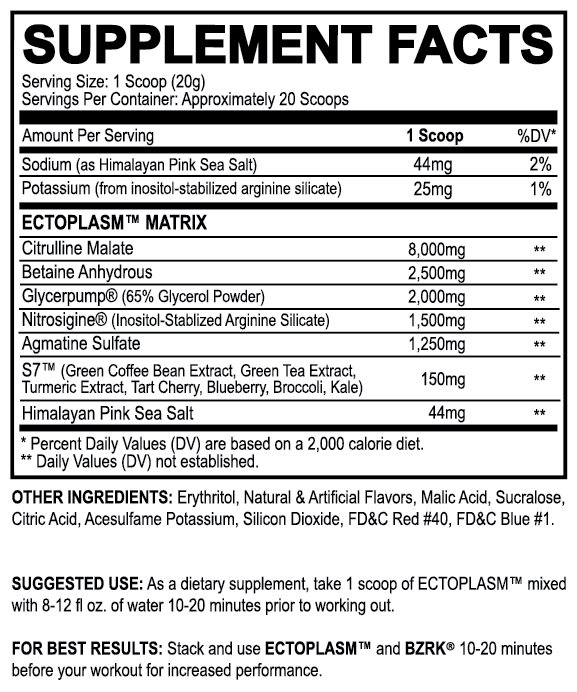 BLACK MAGIC SUPPLY ECTO PLASM NITRIC OXIDE FRUIT PUNCH, 20 SERVINGS ...