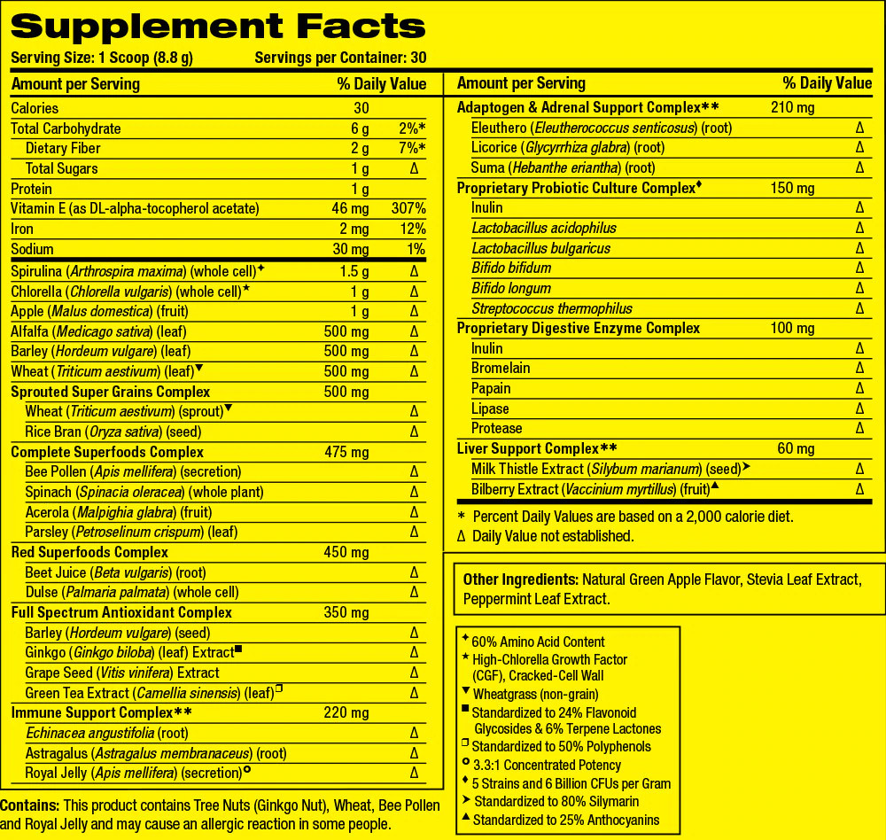 PHARMAFREAK GREENS FREAK HYBRID SUPERFOOD GREENS SUPPLEMENT SWEET APPLE ...