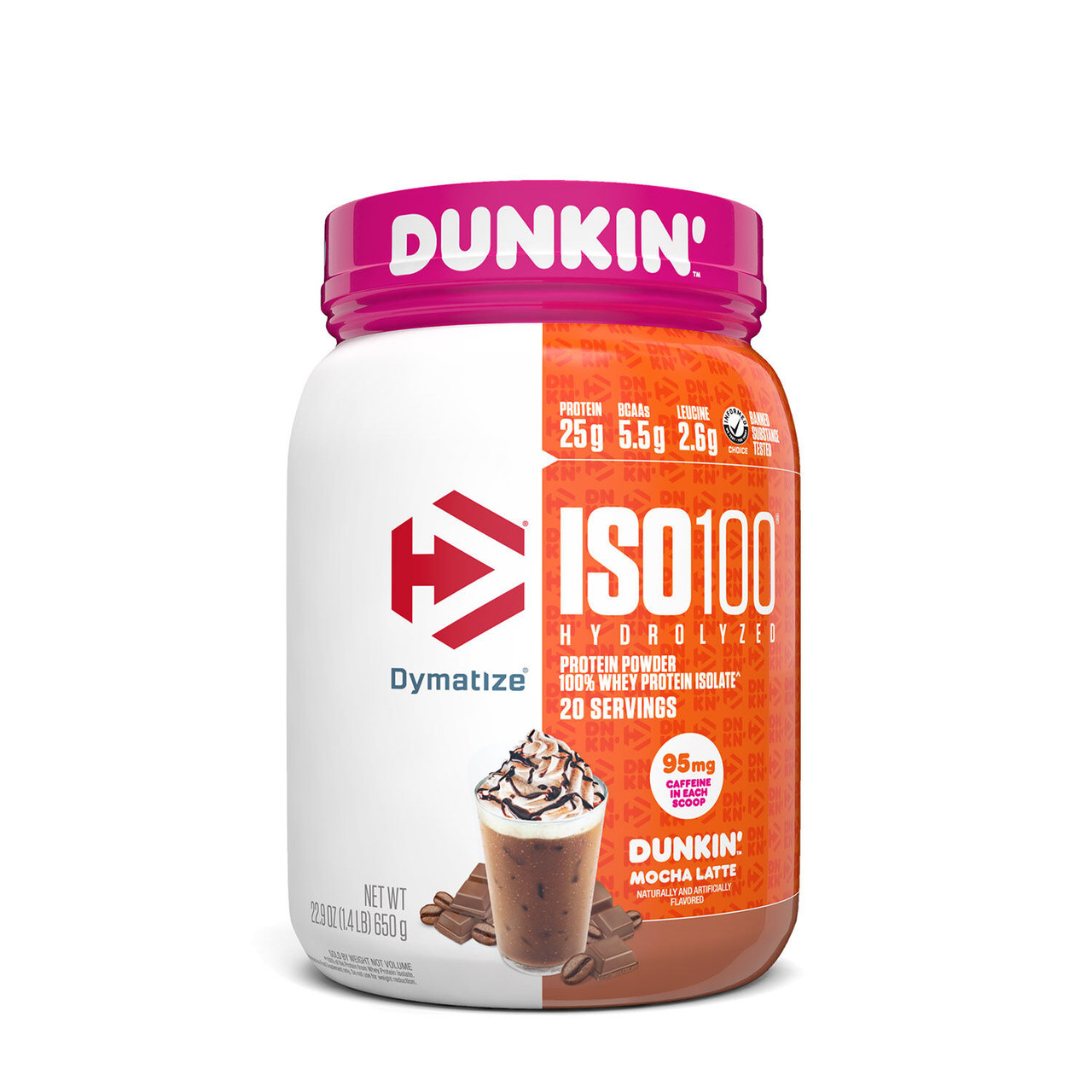DYMATIZE ISO 100 HYDROLYZED 100% WHEY PROTEIN ISOLATE DUNKIN MOCHA ...